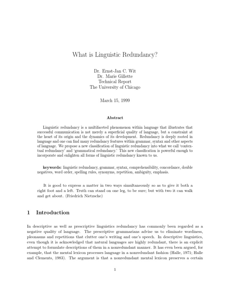 Redundancy3 PDF | PDF | Question | Linguistics
