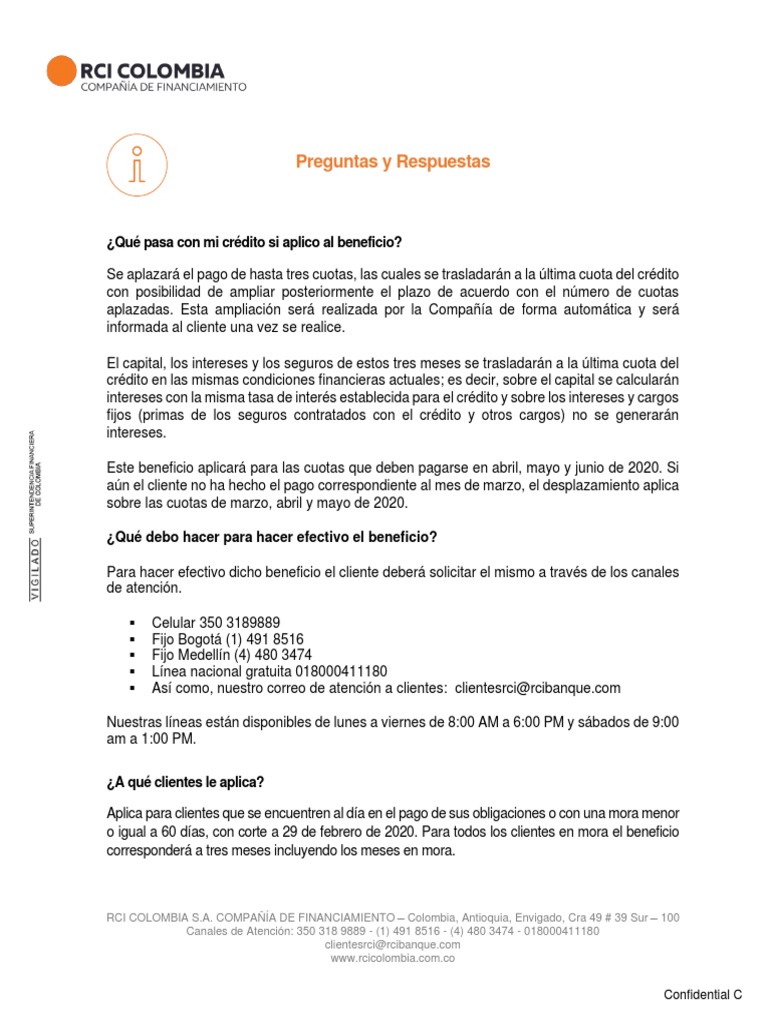 RCI Colombia Preguntas y Respuestas V4 PDF | PDF | Interés | Crédito