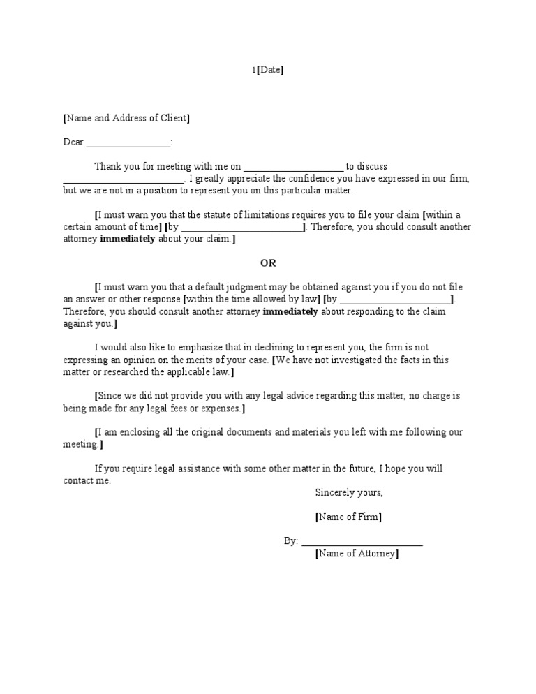 Non-Engagement Letter Template | PDF