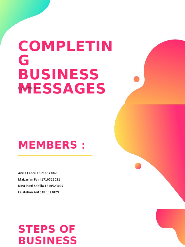 Completing Business Messages | PDF | Career & Growth | Social Science
