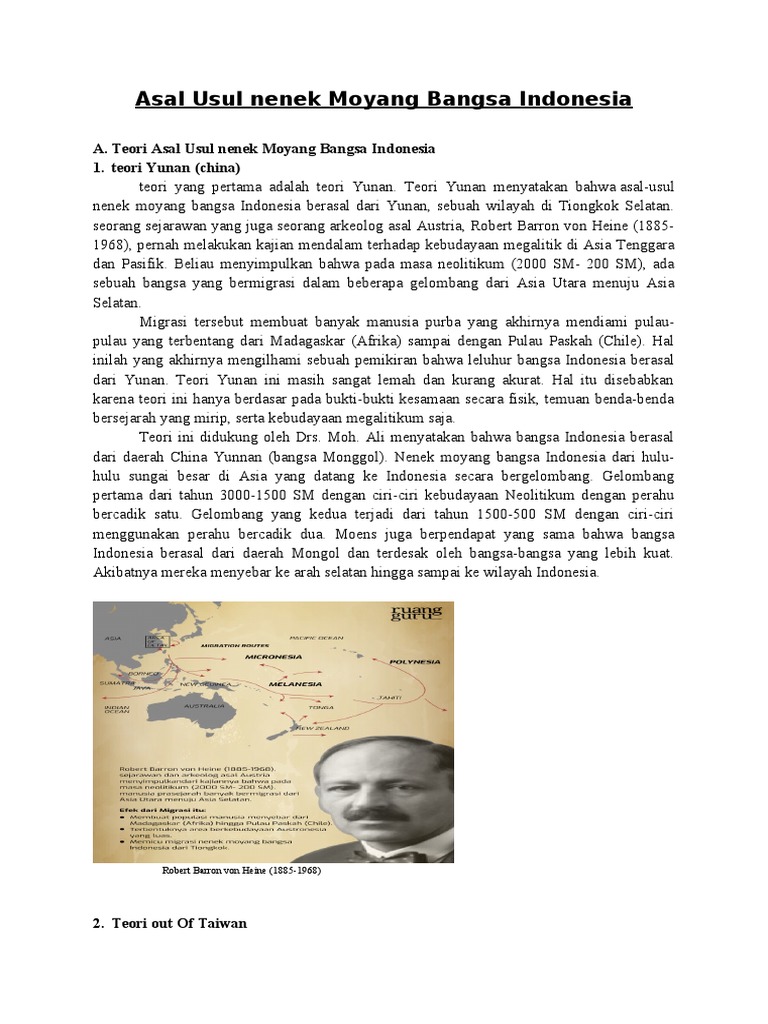 Asal Usul Nenek Moyang Bangsa Indonesia | PDF | Perjalanan | Agama ...