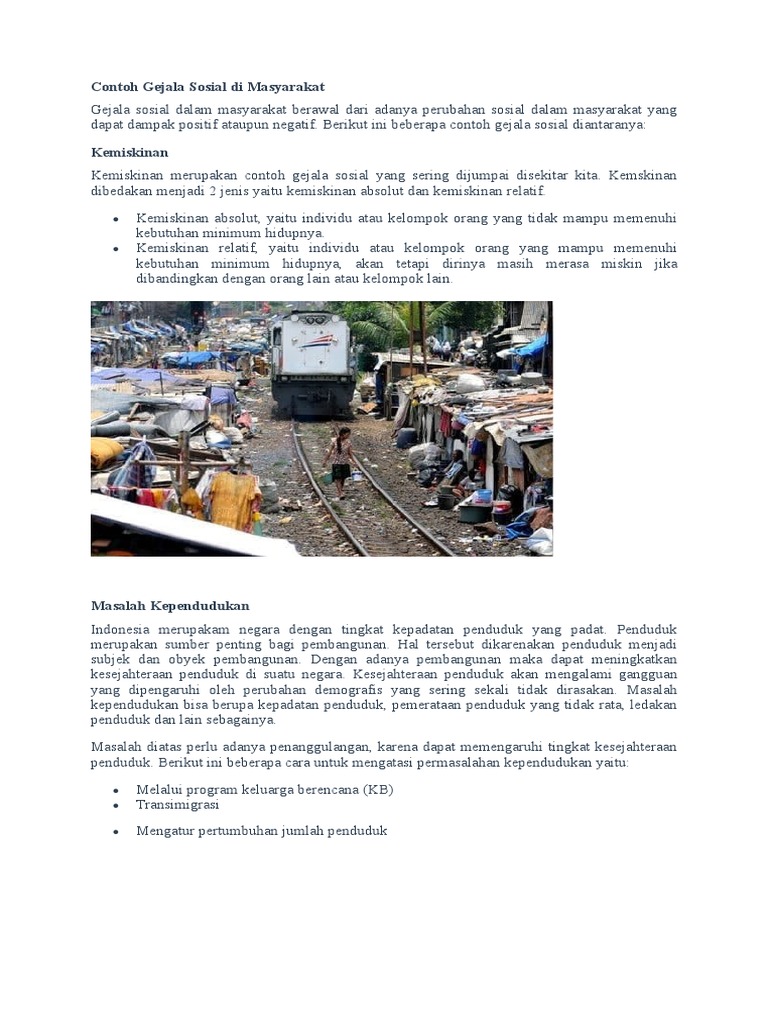 Contoh Gejala Sosial Di Masyarakat | PDF