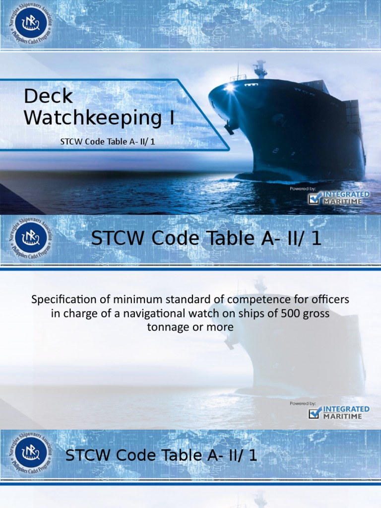 Deck Watchkeeping I: STCW Code Table A-II/ 1 | Traffic | Windward And ...