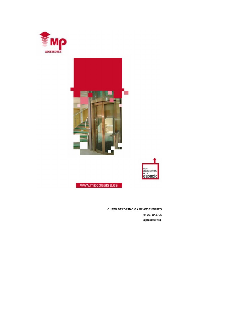 Curso-Formacion-Ascensores MACPUARSA PDF | PDF | Ascensor | Ingeniería mecánica