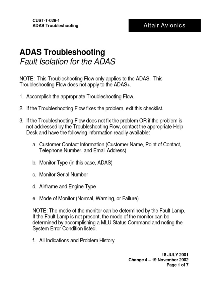 ADAS Troubleshooting: Fault Isolation For The ADAS | PDF ...