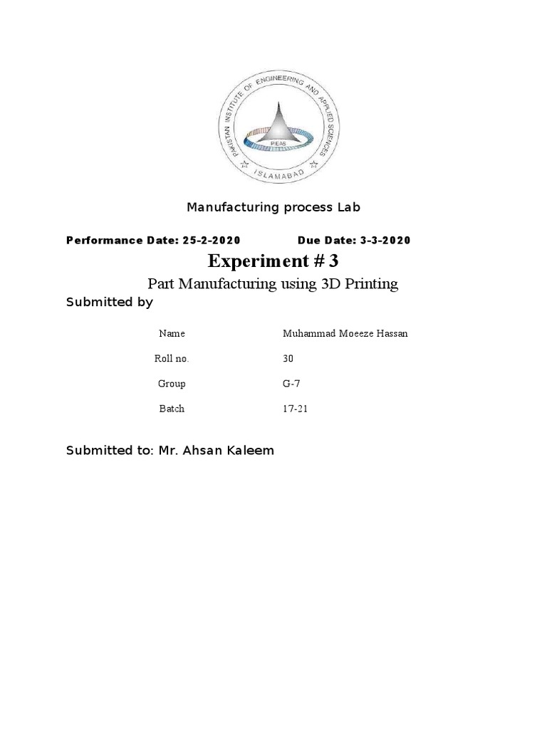 3d Printing Report | PDF | 3 D Printing | Industrial Processes