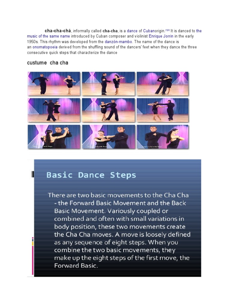 Custume Cha Cha | PDF | Tango | Ballroom Dance