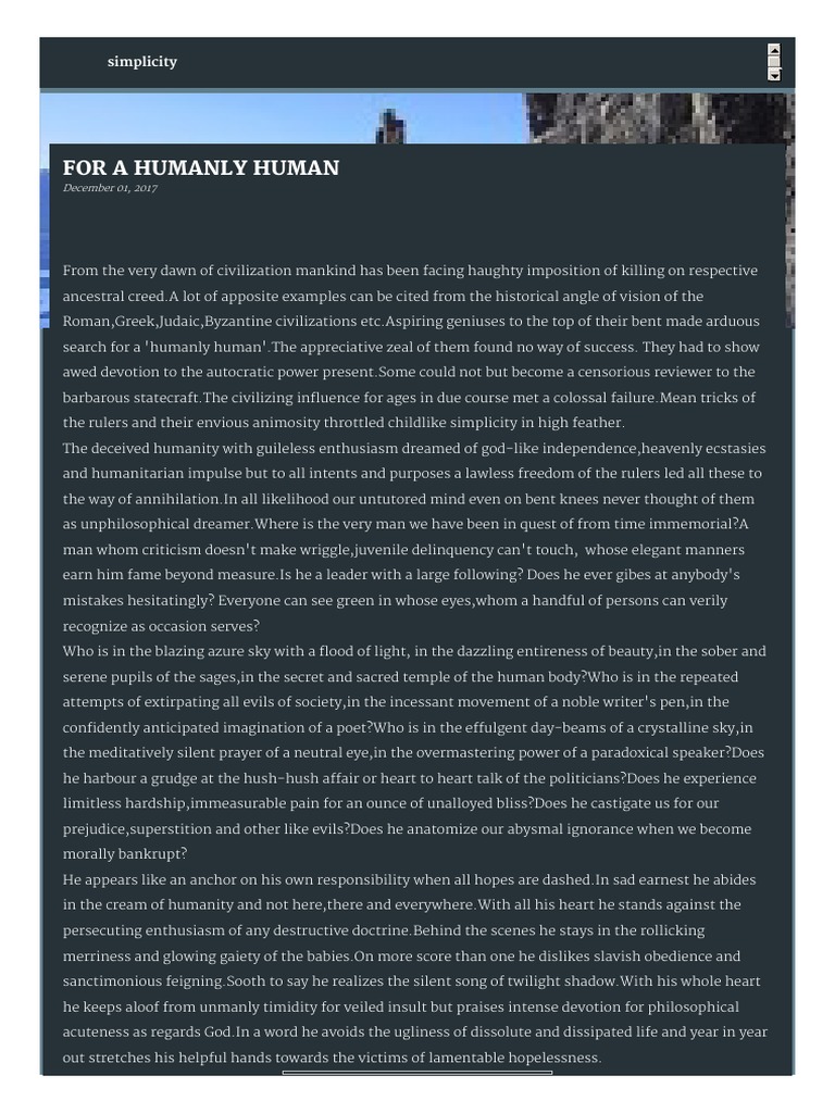 For A Humanly Human | PDF | Philosophy | Religion & Spirituality
