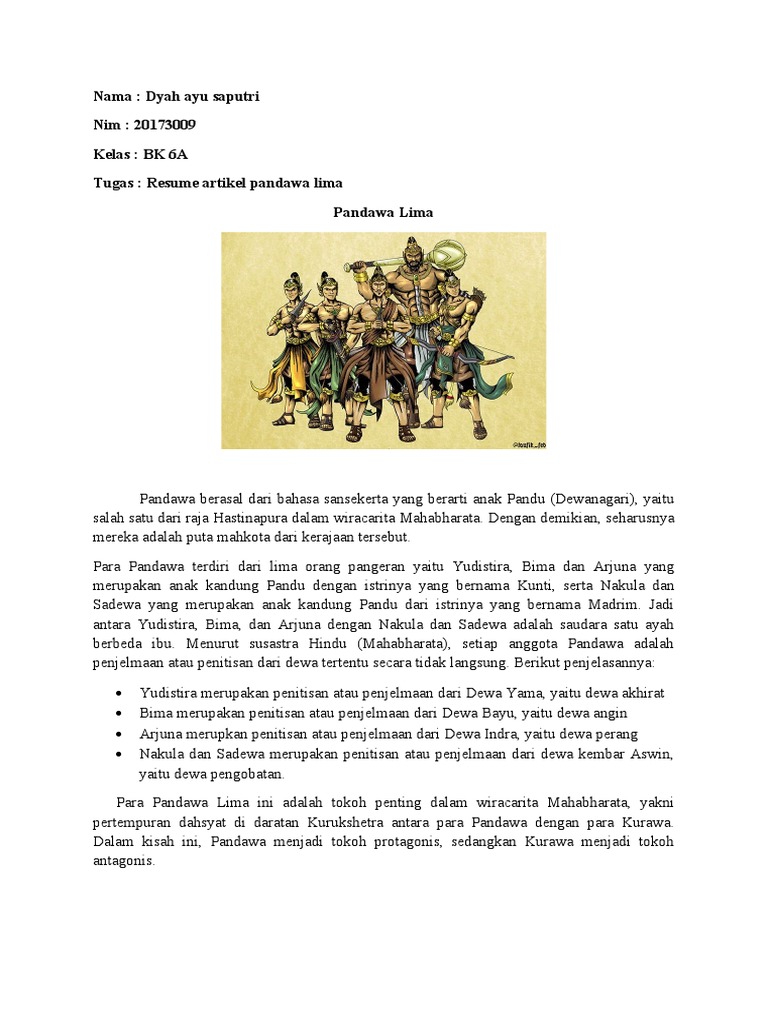 Resume Pandawa 5 | PDF | Agama & Spiritualitas