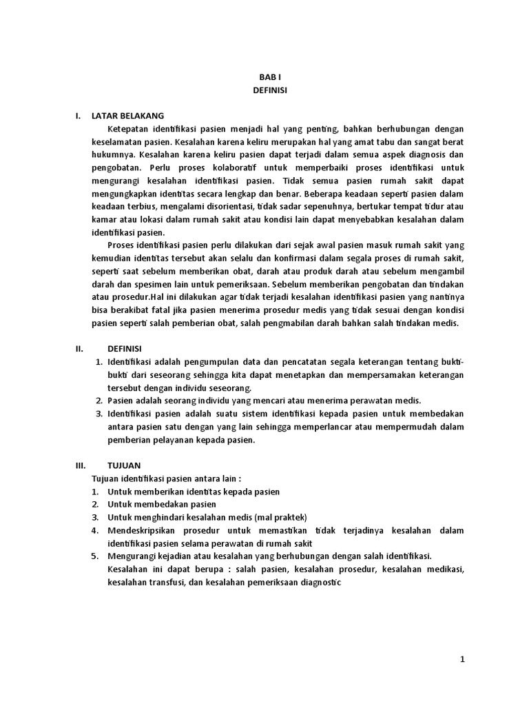 ISI PANDUAN IDENTIFIKASI PASIEN Print-1 | PDF