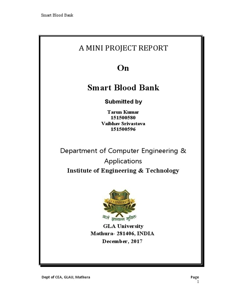 Smart Blood Bank Project Report | PDF | Software Testing | Information ...