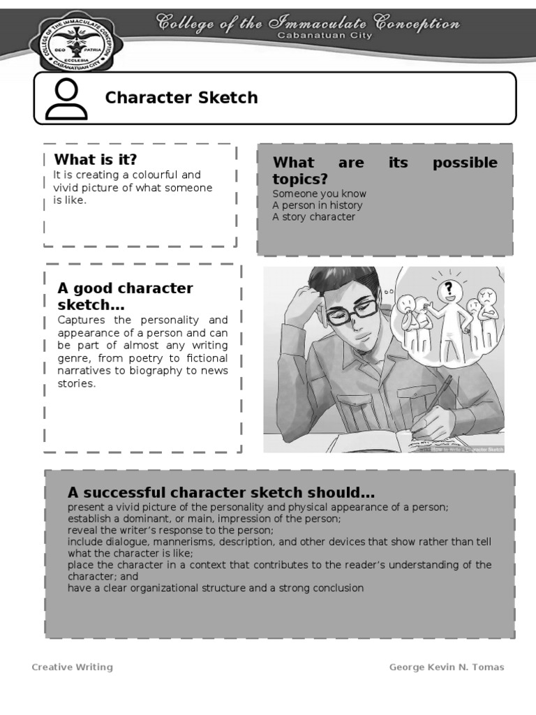 Character Sketch Handout | PDF | Grammatical Gender | Writers