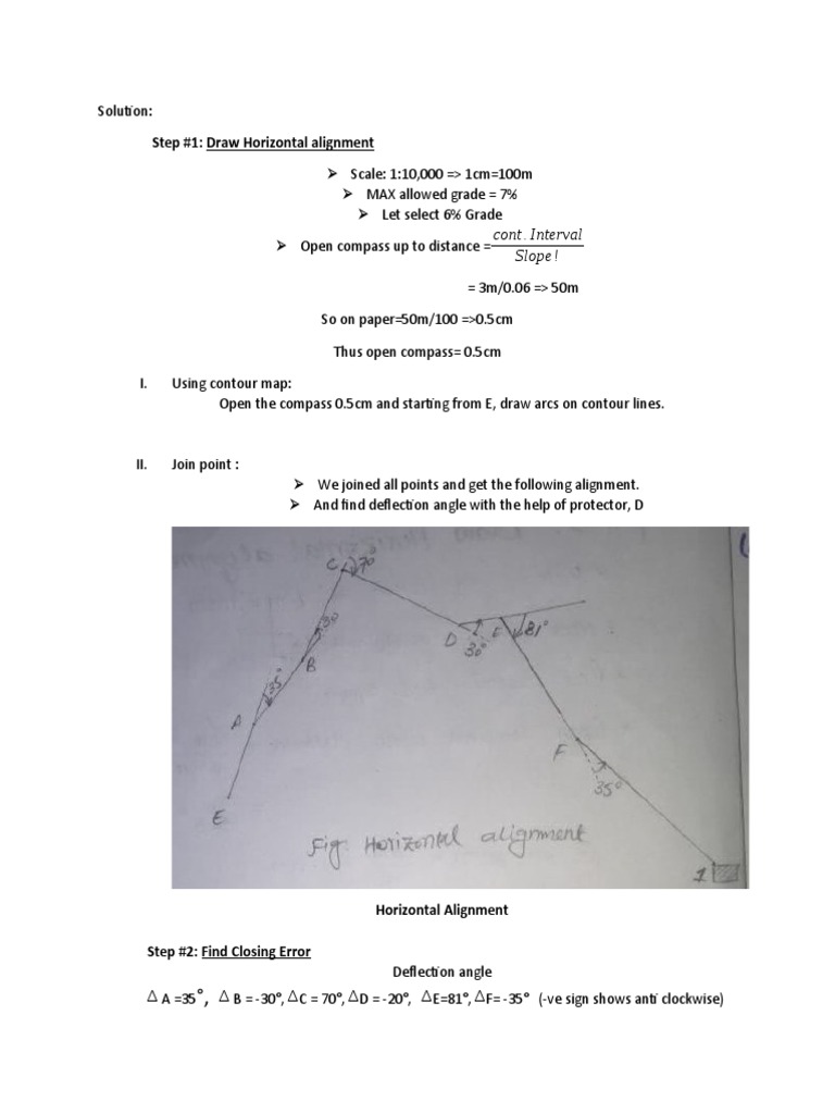 Cont - Interval Slope !: Step #1: Draw Horizontal Alignment | PDF ...