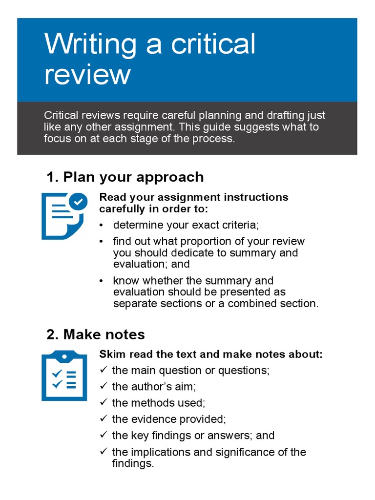 Writing A Critical Review CS PDF | PDF