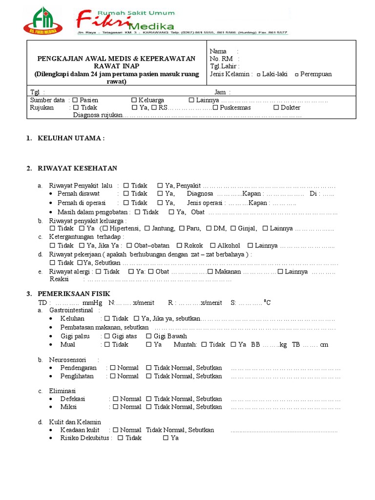 Form Rawat Inap | PDF