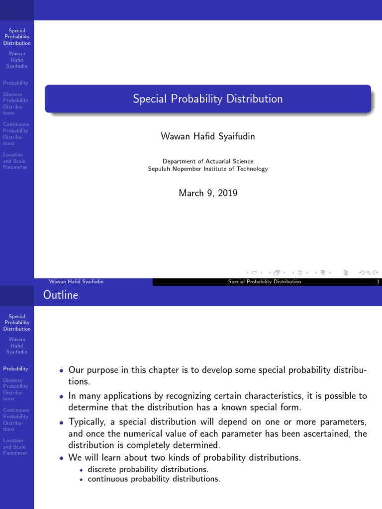 Special Probability Distribution: Wawan Hafid Syaifudin | PDF ...