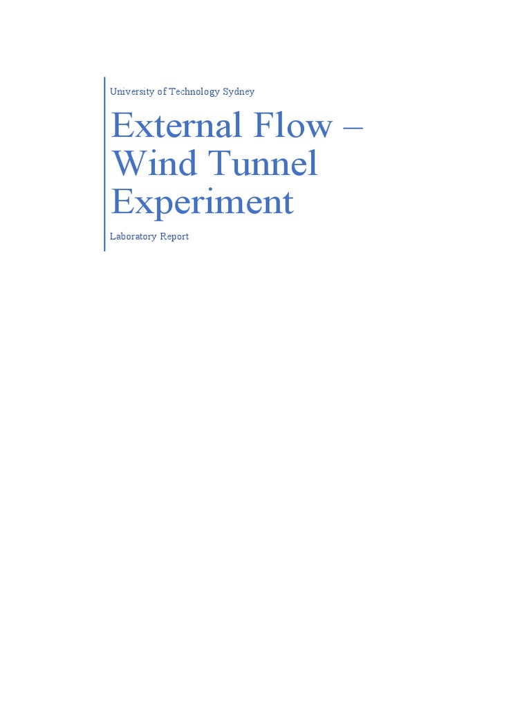 Wind Tunnel Experiment | PDF | Drag (Physics) | Wind Tunnel