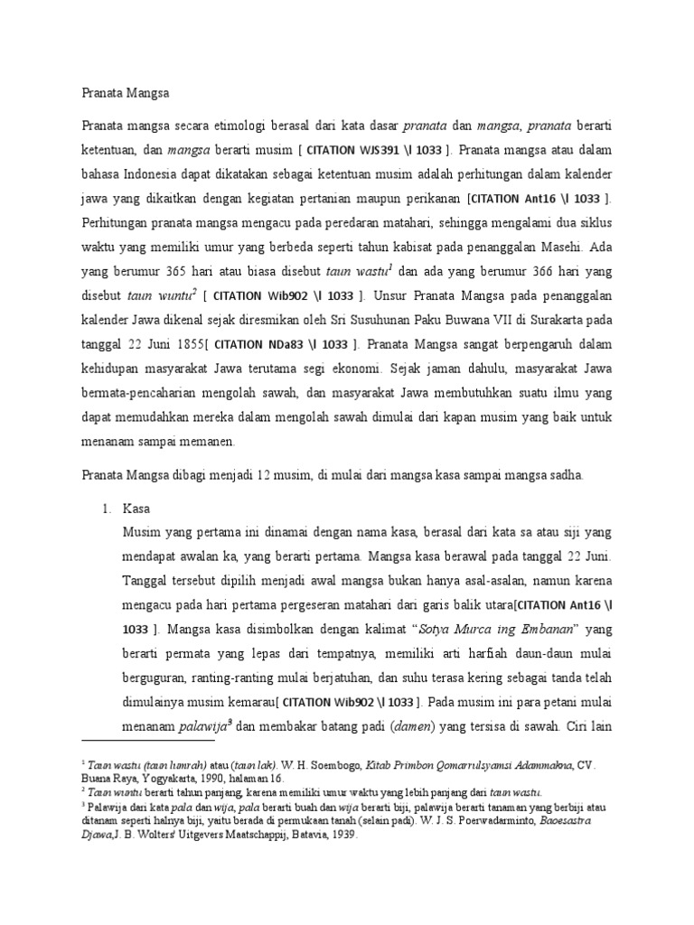 Pranata Mangsa | PDF