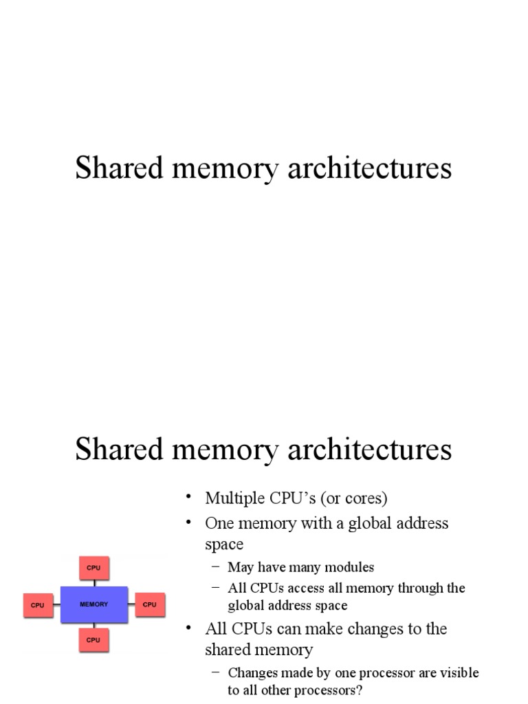 Shared Memory Architectures | PDF | Cpu Cache | Areas Of Computer Science