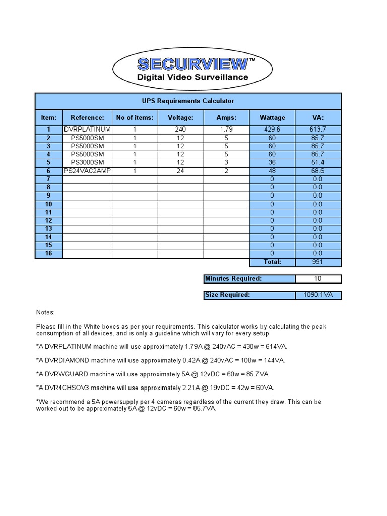 UPS Calculator | Download Free PDF | Electrical Components | Electronic ...