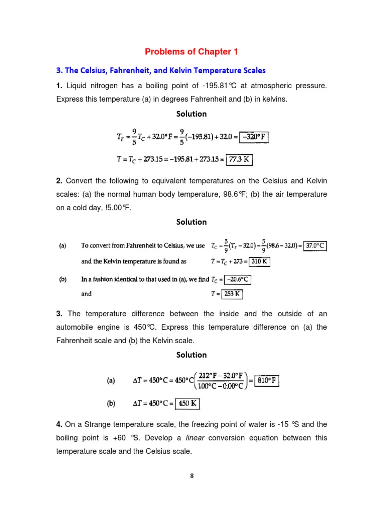 The Celsius, Fahrenheit, and Kelvin Temperature Scales: Problems of ...