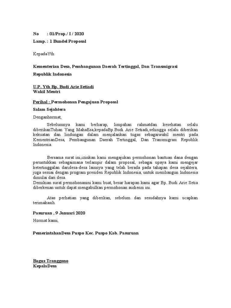 Contoh Format Surat Pengantar Proposal | PDF