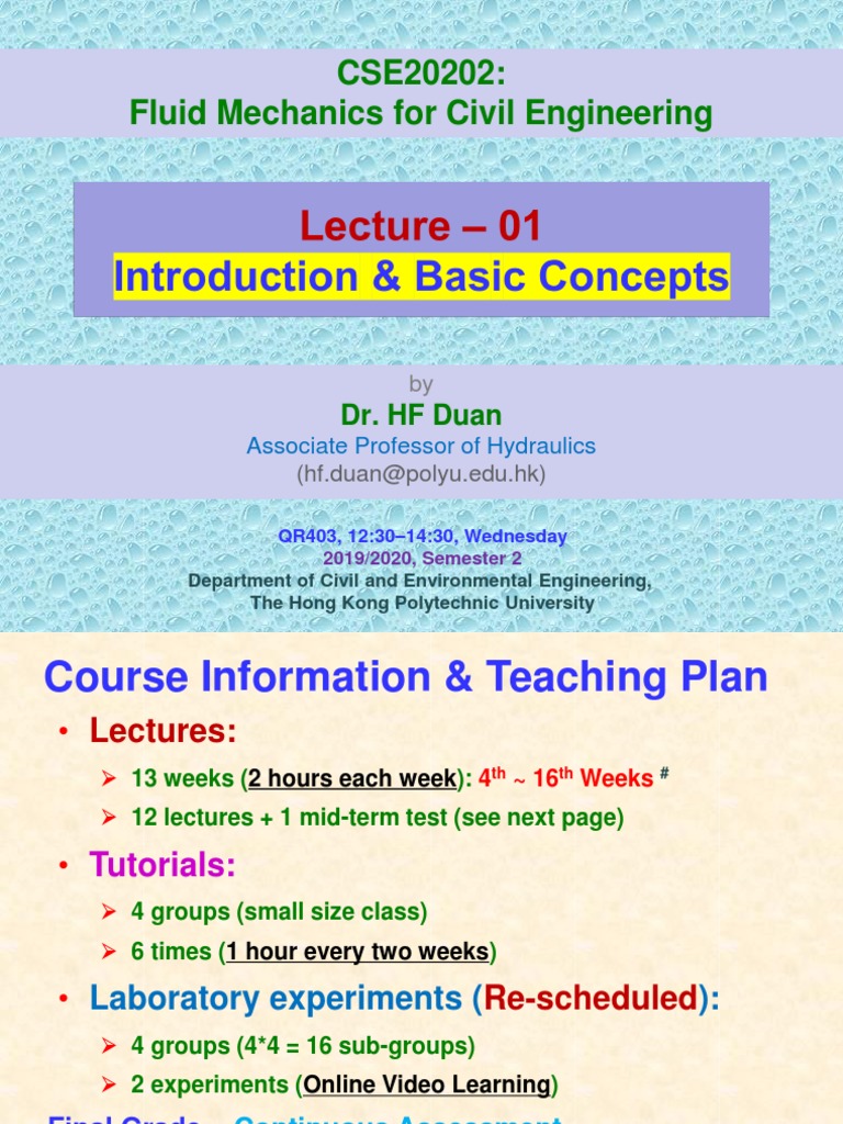 CSE20202 Lecture01 (2) 2020 PDF | PDF | Fluid Dynamics | Gases