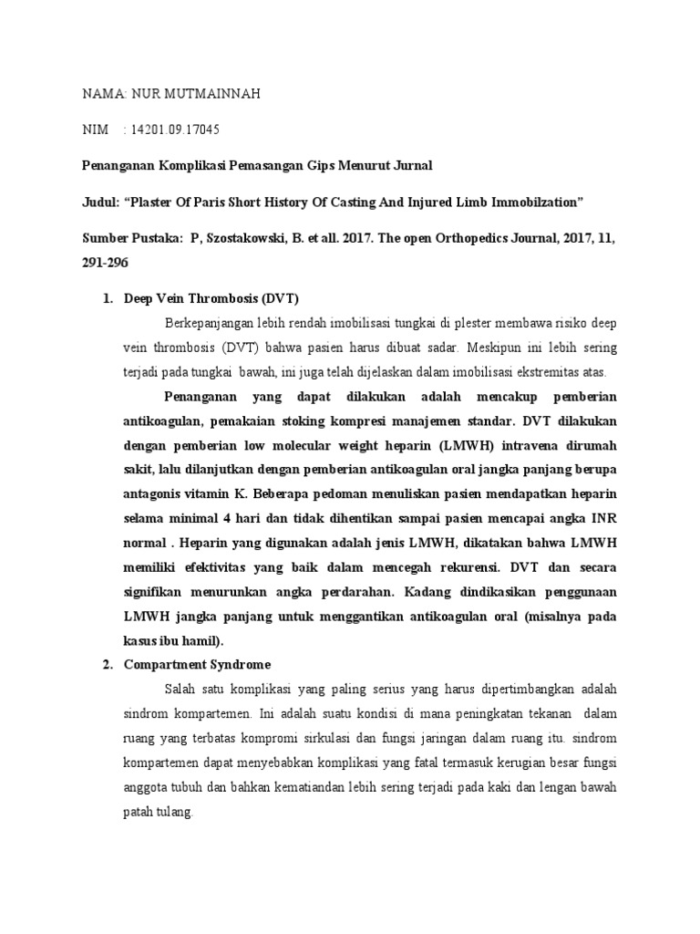 Penanganan Komplikasi Gips Medis | PDF