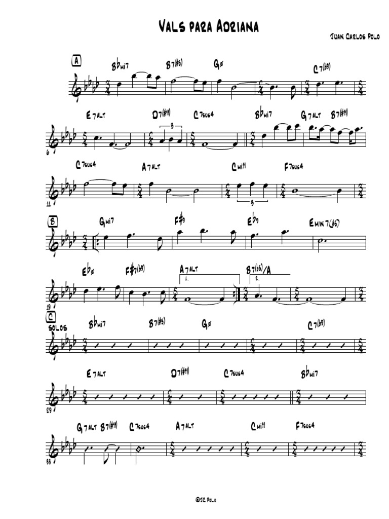 Vals para Adrian Tenor Sax | PDF | Elements Of Music | Musical Forms