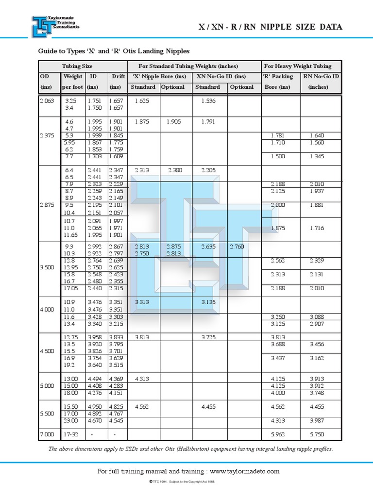 Guide To Types 'X' and 'R' Otis Landing Nipples | PDF | Nature
