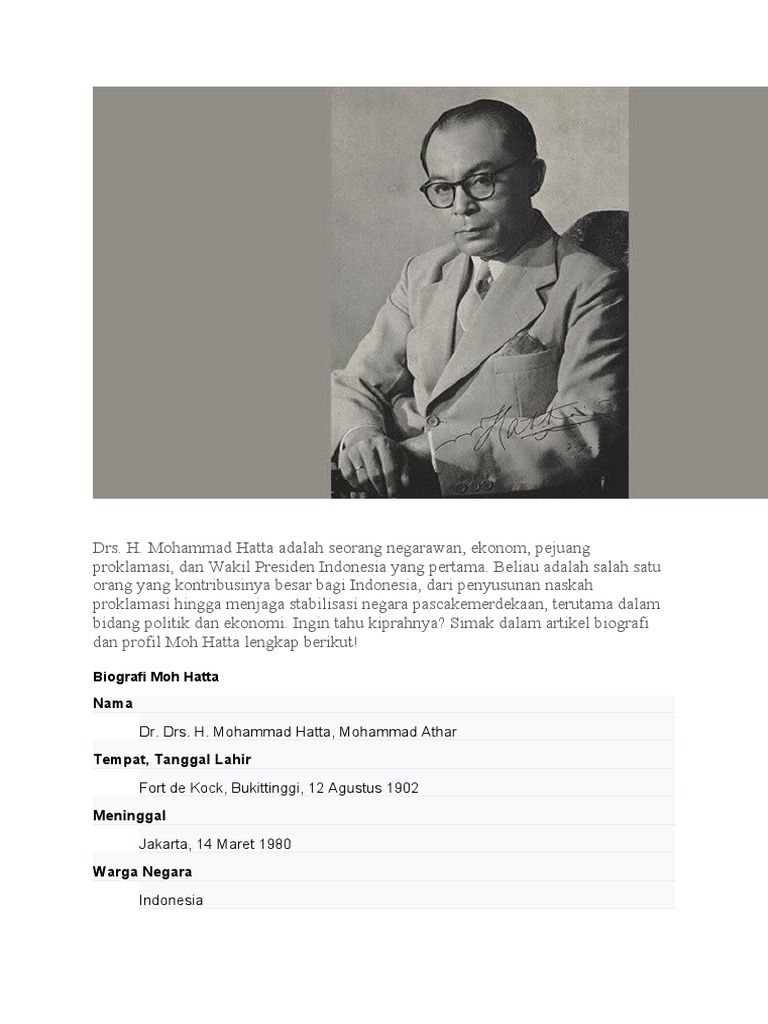 Biografi Bung Hatta | PDF