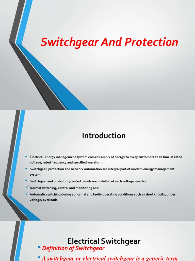 Switchgear & Protection Guide | PDF | Electric Arc | Relay