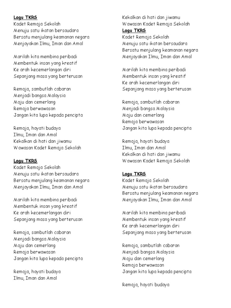 Lirik Lagu TKRS | PDF