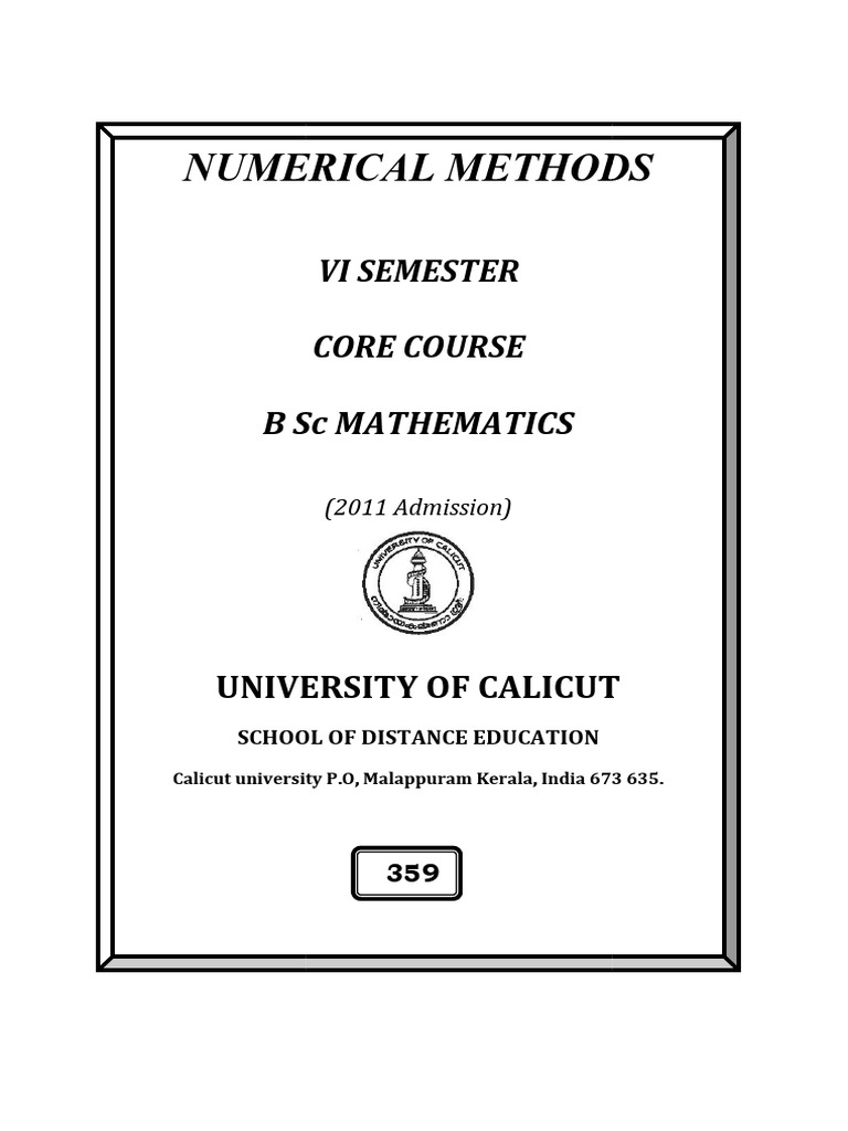 BSC Maths Numerical Methods PDF | PDF | Numerical Analysis | Numbers