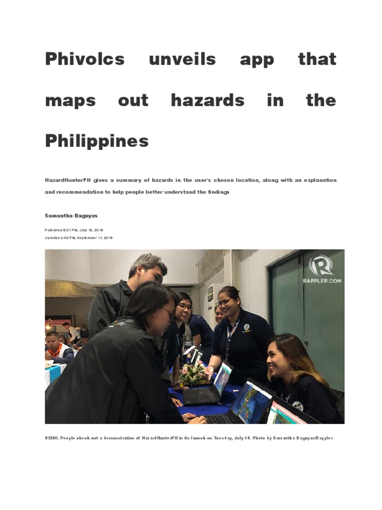 Phivolcs Unveils App That Maps Out Hazards in The Philippines | PDF ...