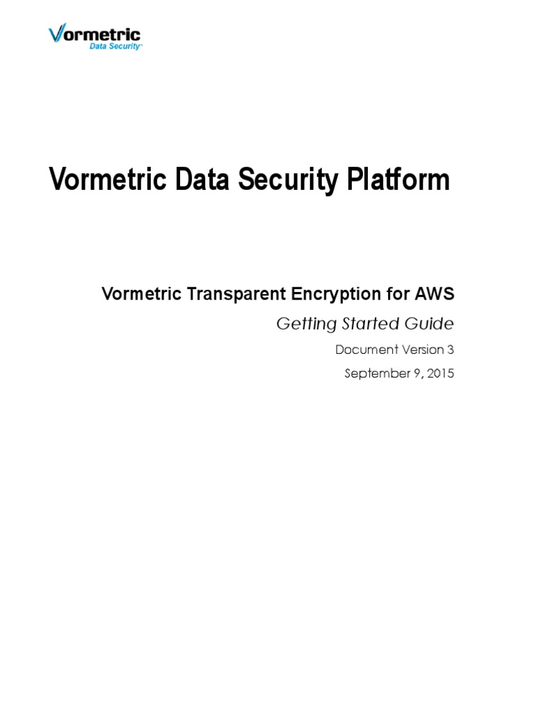 Vormetric Transparent Encryption For AWS Getting Started Guide PDF ...