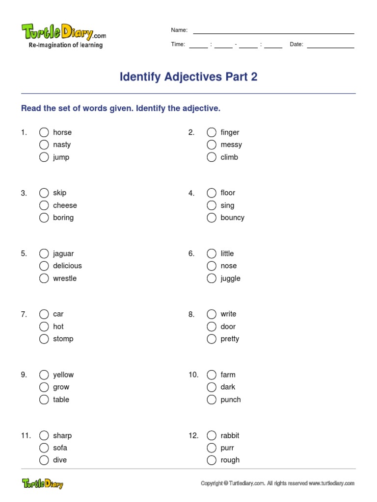 Identifying-Adjectives-Third-Grade English | PDF