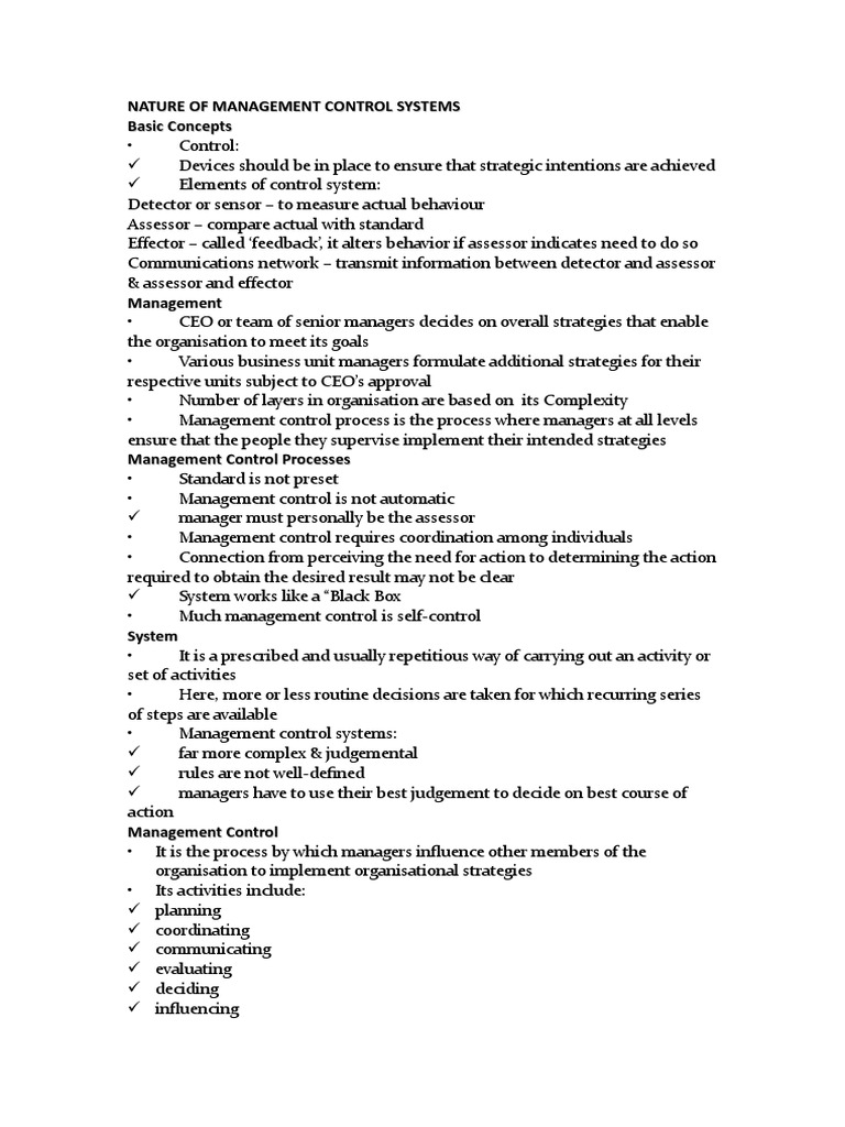 Management Control Systems | PDF | Profit (Economics) | Profit (Accounting)