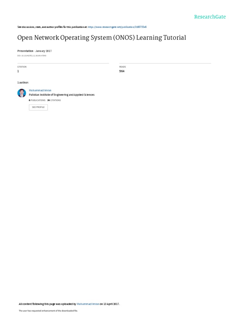 Open Network Operating System (ONOS) Learning Tutorial: January 2017 | PDF | Sudo | Network Topology