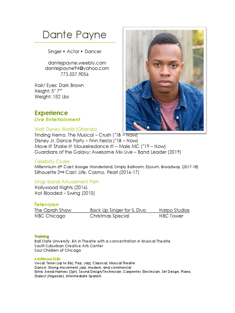 Dante Payne Performance Resume | PDF