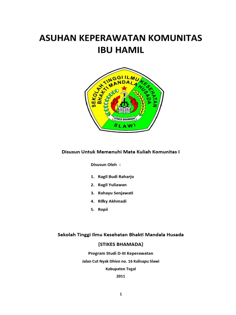 Asuhan Keperawatan Komunitas Ibu Hamil: Disusun Untuk Memenuhi Mata Kuliah Komunitas I | PDF ...