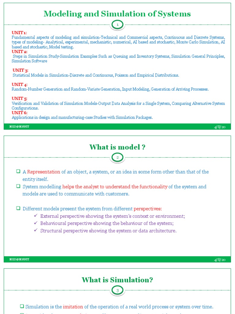 1 - Modeling and Simulation | PDF | Conceptual Model | Simulation