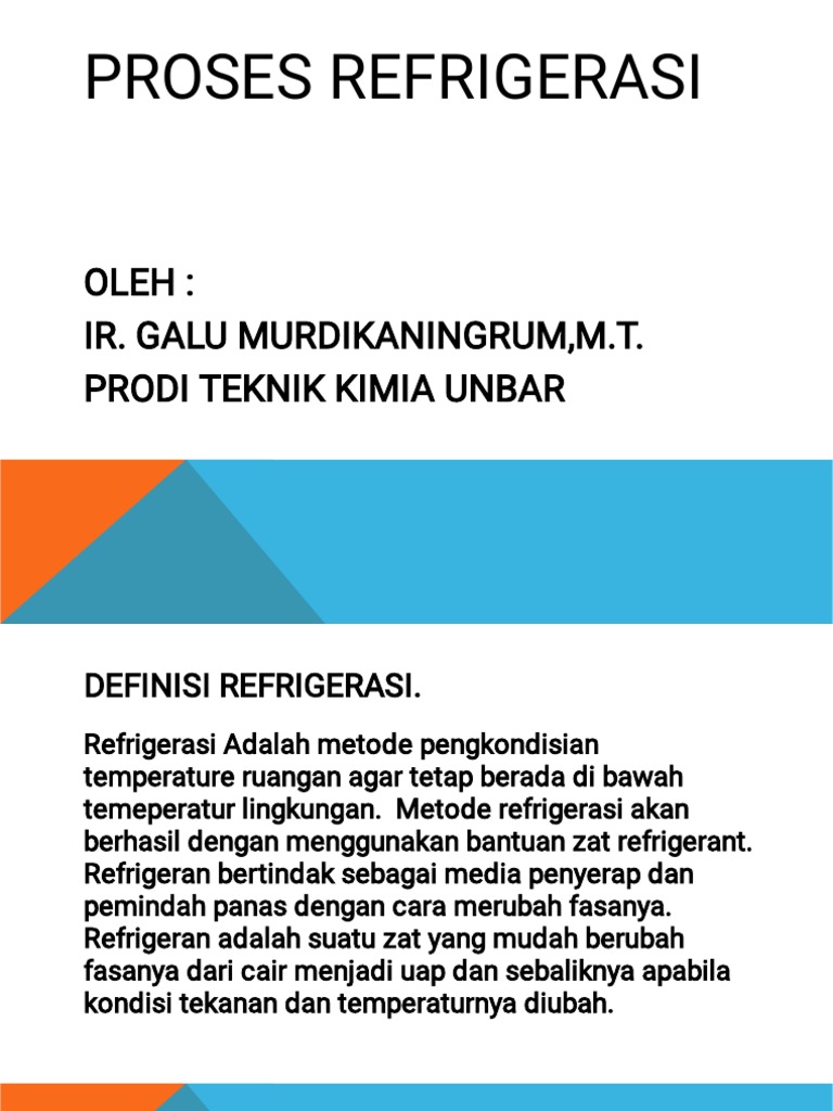 Proses Refrigerasi | PDF