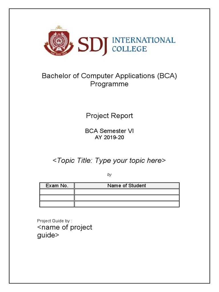 BCA Semester VI Project Report 2019-20 | PDF | Computers | Technology ...