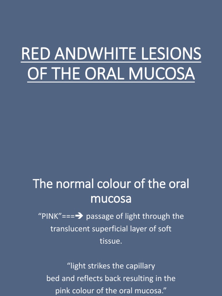 Red and White Lesions of The Oral Mucosa | PDF | Dermatology | Mouth
