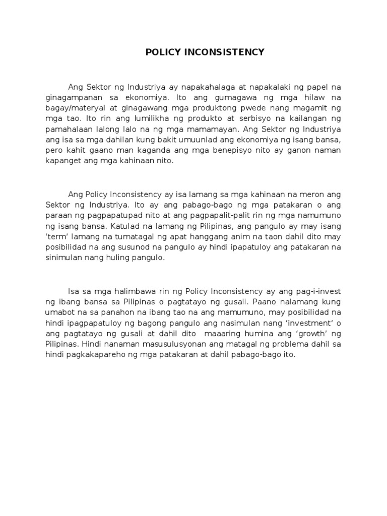 Policy Inconsistency | PDF