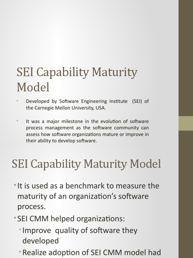 SEI Capability Maturity Model | PDF | Business | Systems Engineering