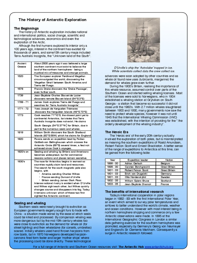 The History of Antarctic Exploration PDF | PDF | Antarctica | Ernest ...