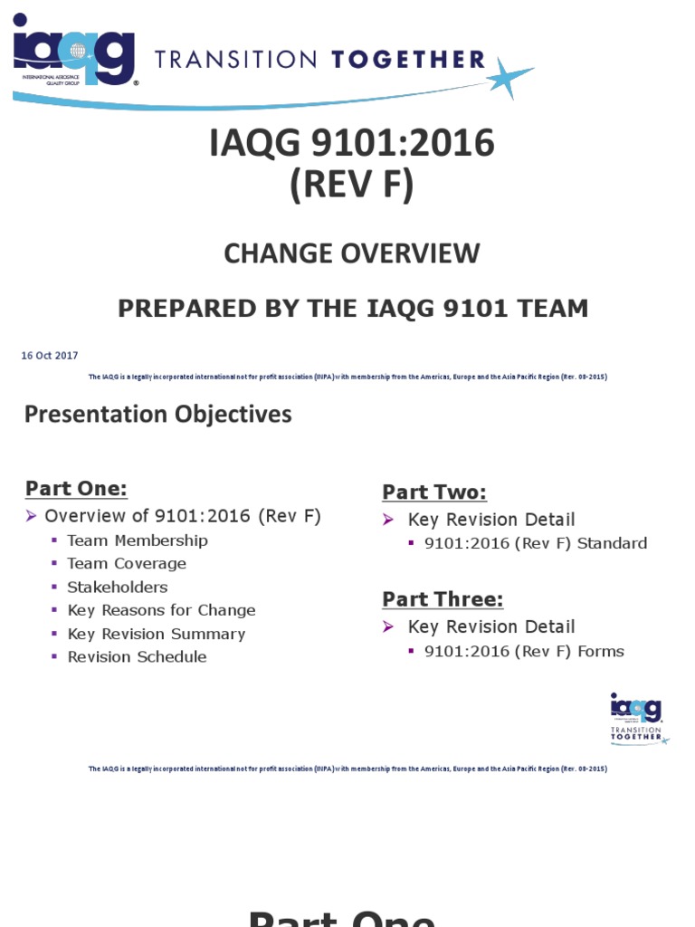IAQG 9101:2016 (Rev F) : Change Overview | PDF | Auditor's Report | Iso ...