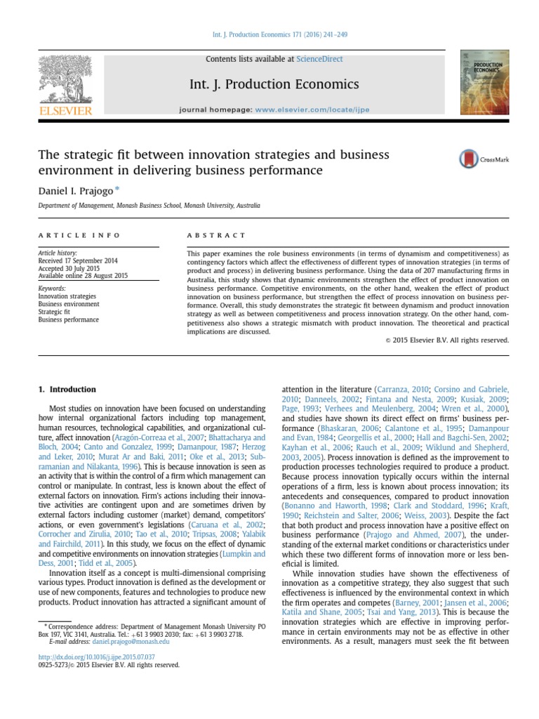 The Strategic Fit Between Innovation Strategies and Business | PDF ...